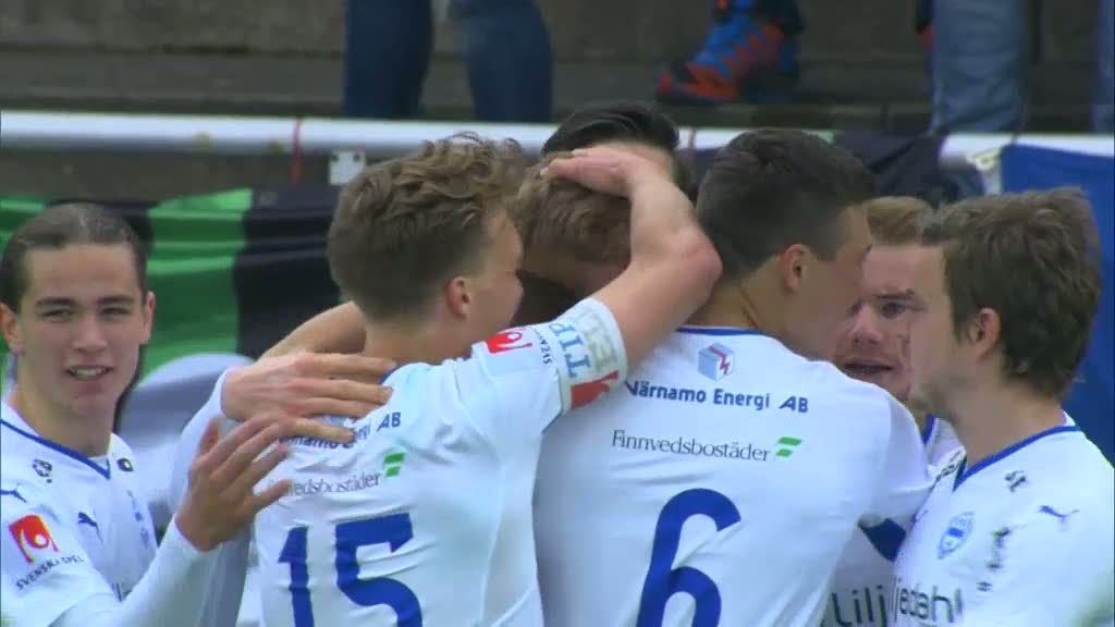 Värnamos första mål för säsongen - Engström nickar in 1-0