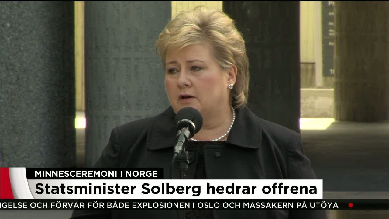 Erna Solberg: För den som förlorat någon känns fem år som...