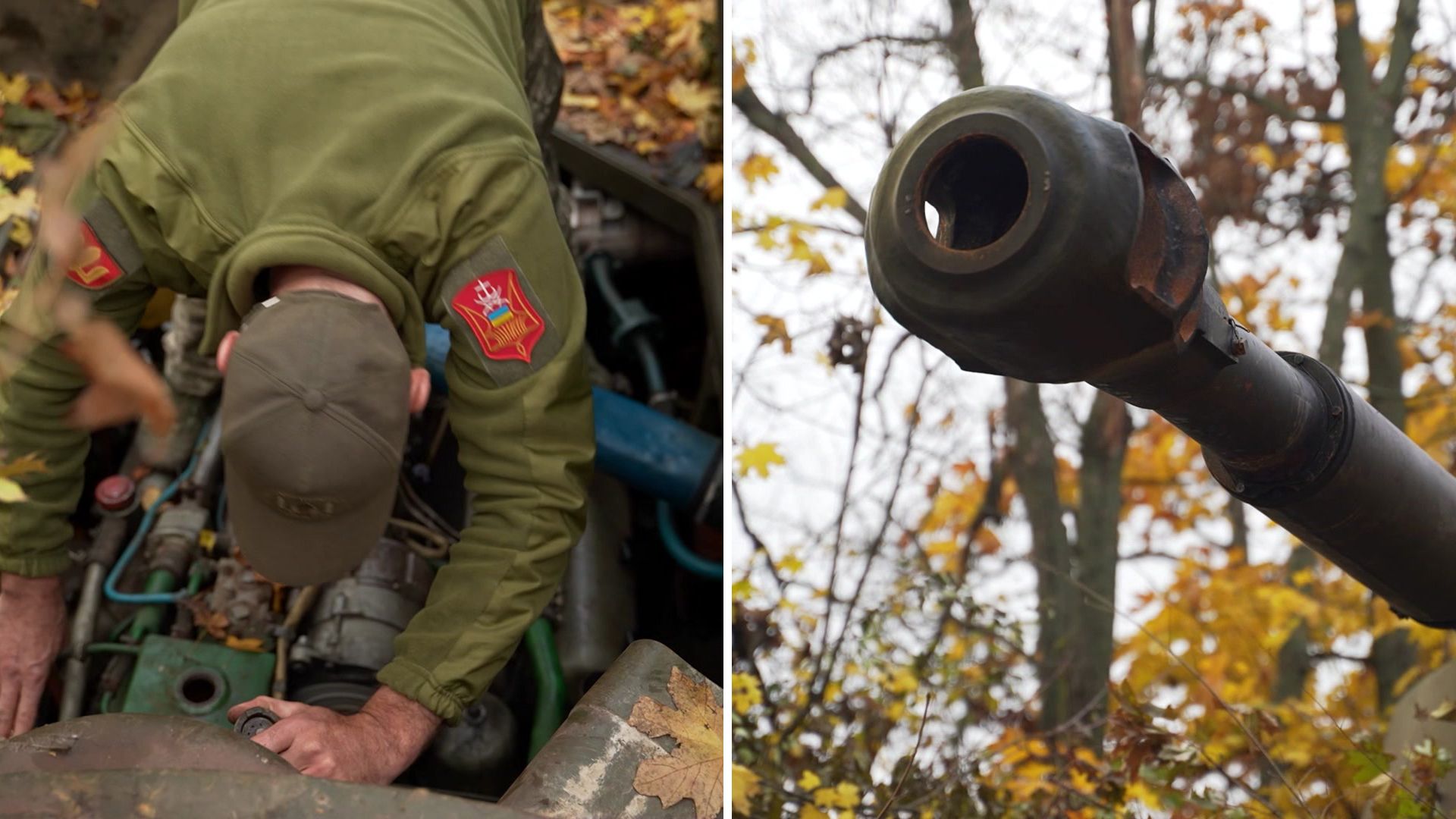 Reparerar stridsfordon mitt i skogen – välkomnar svenskstöd