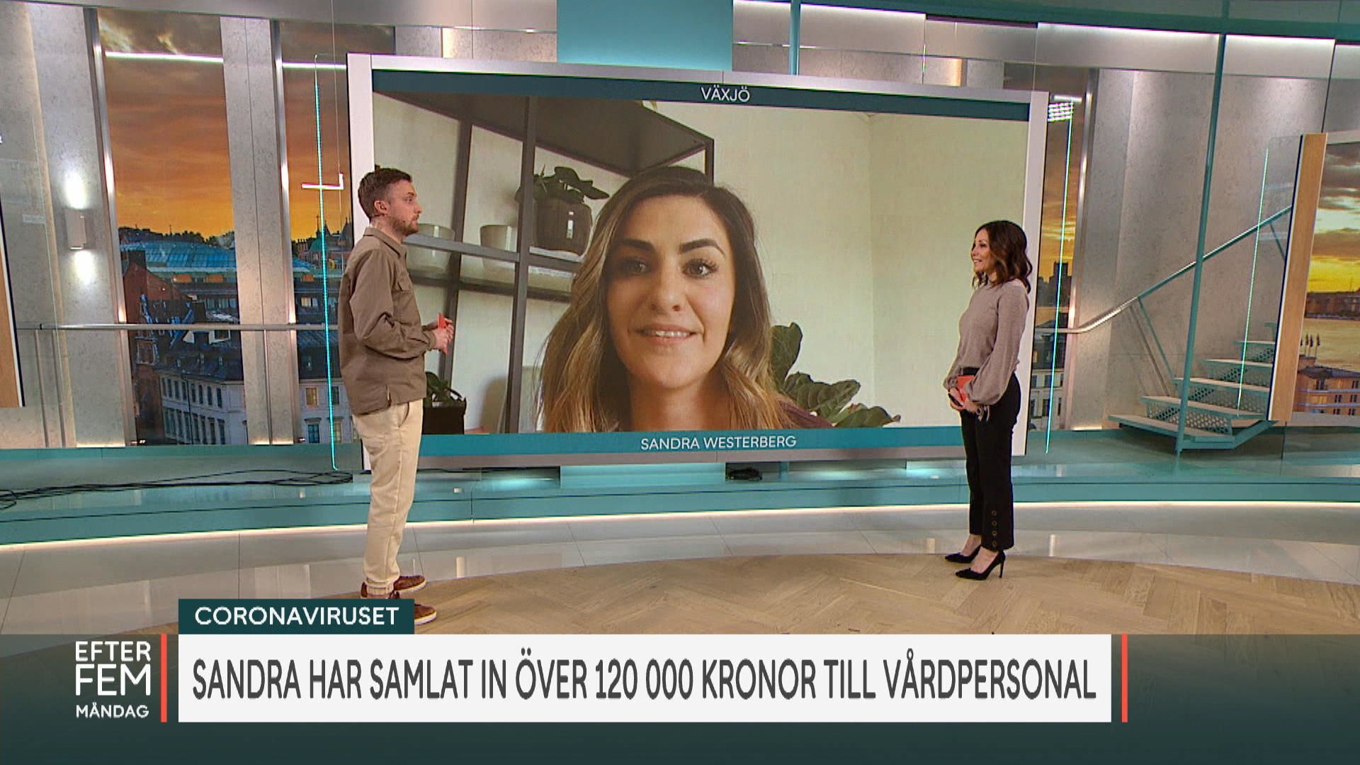 Sandra har samlat in 130 000 kronor till vårdpersonal