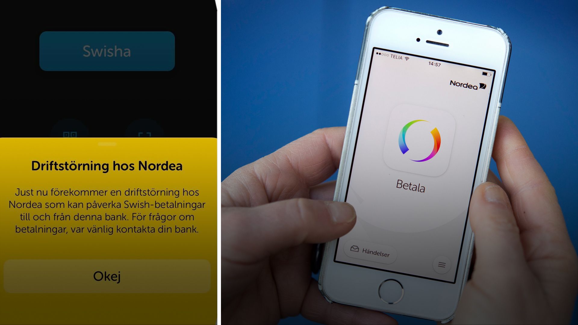 Problem med Swish drabbade Nordeas kunder