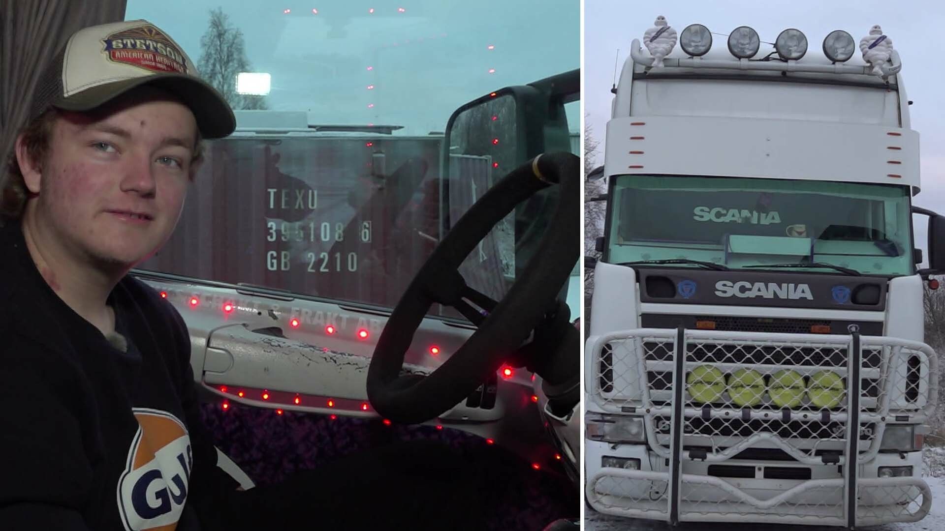 Robin, 15, har elva ton tung lastbil som A-traktor