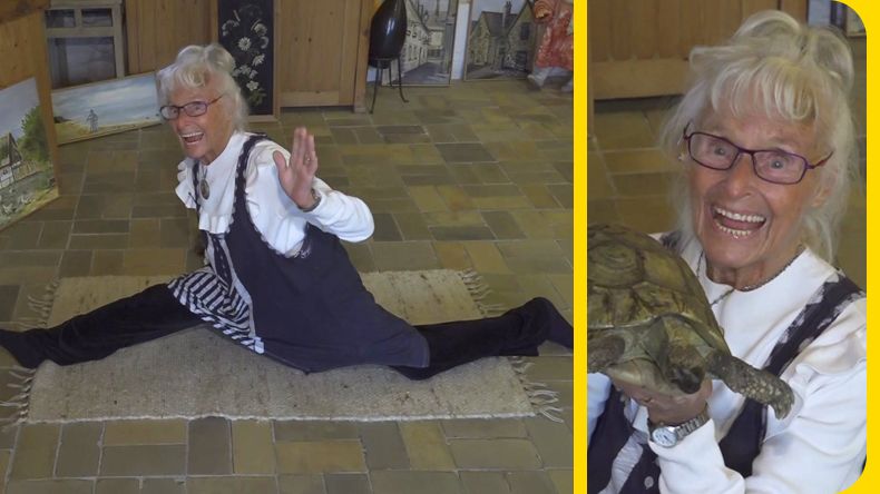 91-åringens otroliga akrobatik: ”Livet leker”
