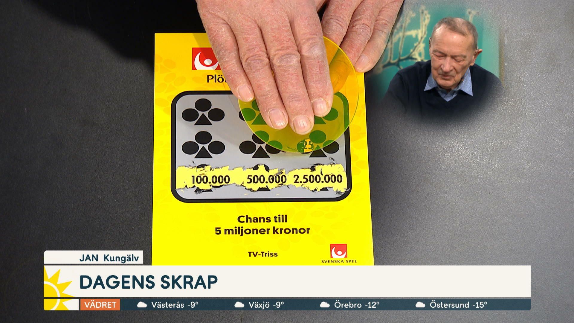 Jan skrapar triss på lucia - visst blir det mer än en tia!