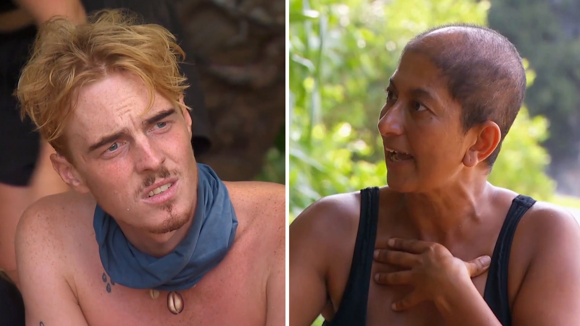 Här ryker Pelle Flood och Zayera Khan ihop i Robinson