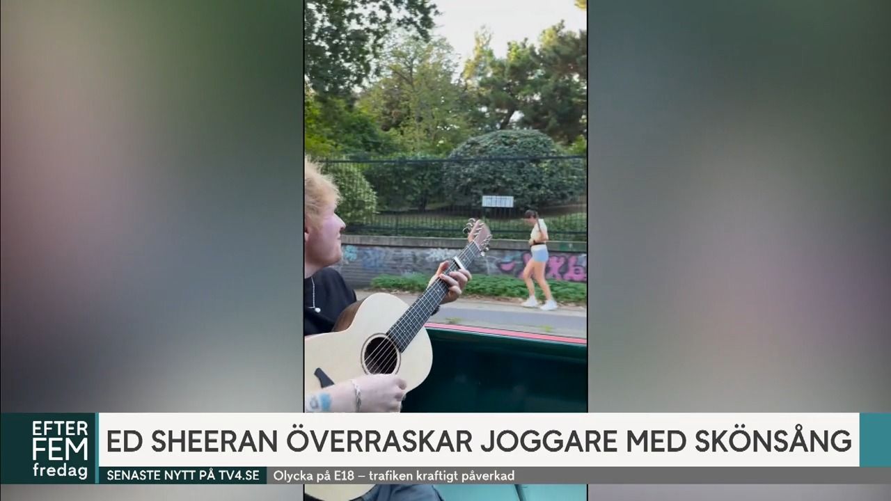 Hon var ute och sprang – fick livemusik av Ed Sheeran