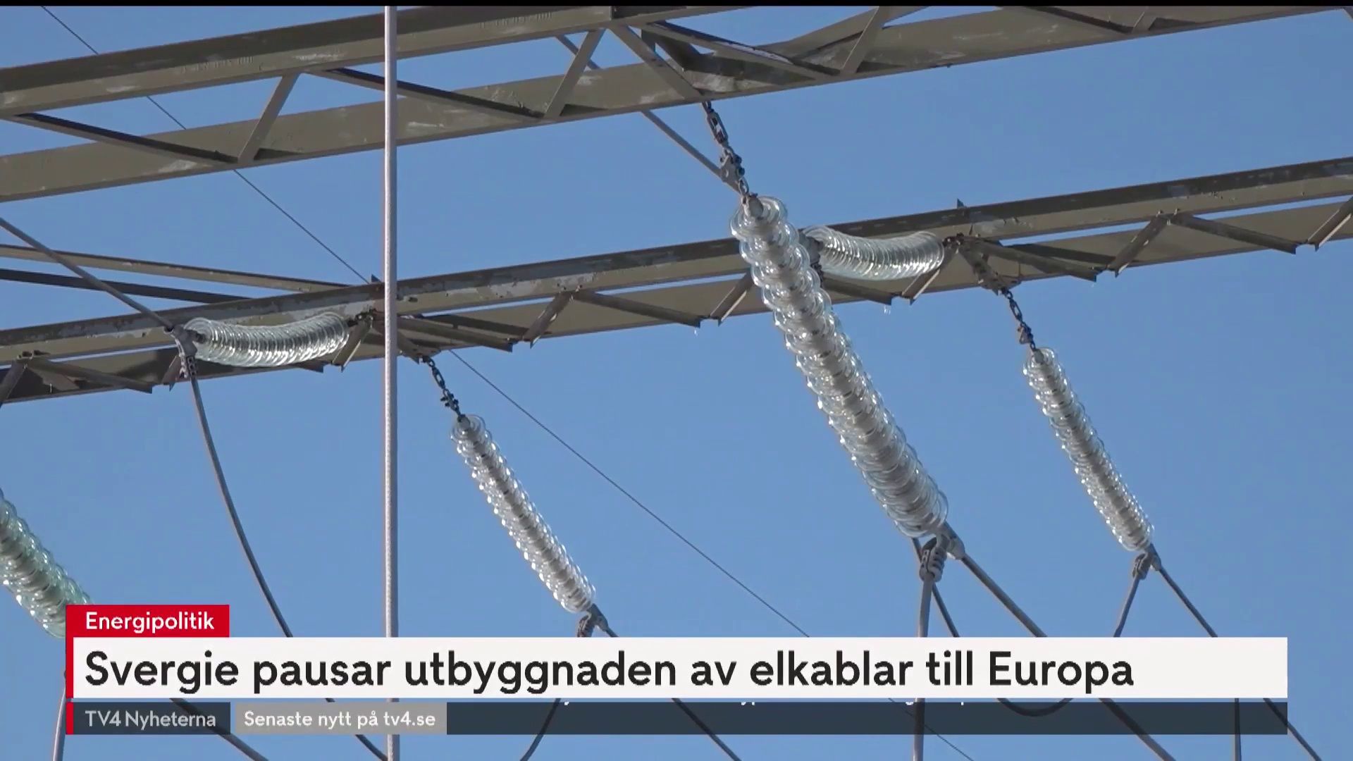 Sverige pausar utbyggnaden av elkablar till Europa